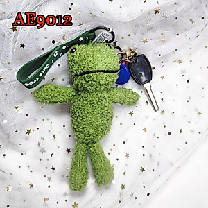 ScleraGo Plush Frog Keychain Women Men Car Key Ring Soft Toy Doll Accessory Backpack Bag Decoration Gift for Teens 9012
