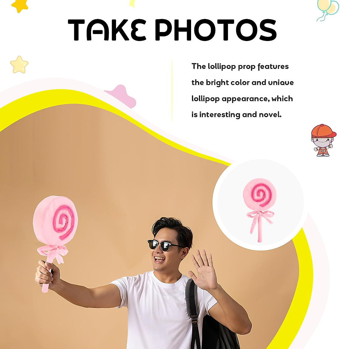 LUOZZY 3 Pcs Candy Lollipop Shaped Plush Pillow Fake Candy Lollipop Pillow Rainbow Throw Cushion Christmas Birthday Gifts for Women Girls Sofa Bedroom Home Decor