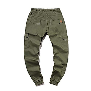 Work Wear Combat Fitness Drawstring Pockets Rope Loose Sweatpant 2023 Outdoor Autumn Men's Cargo Casual Pants Plain Color Joggers Men's Heavyweight Cargo Fleece Sweatpants MAIUS31011HOT0027