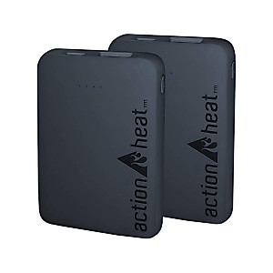 ActionHeat Portable 5V Power Bank 3000mAh Kit – Dual, Two Li-Poly Rechargeable Batteries for Heated Garments and Charging Tablets, Smartphones – Black