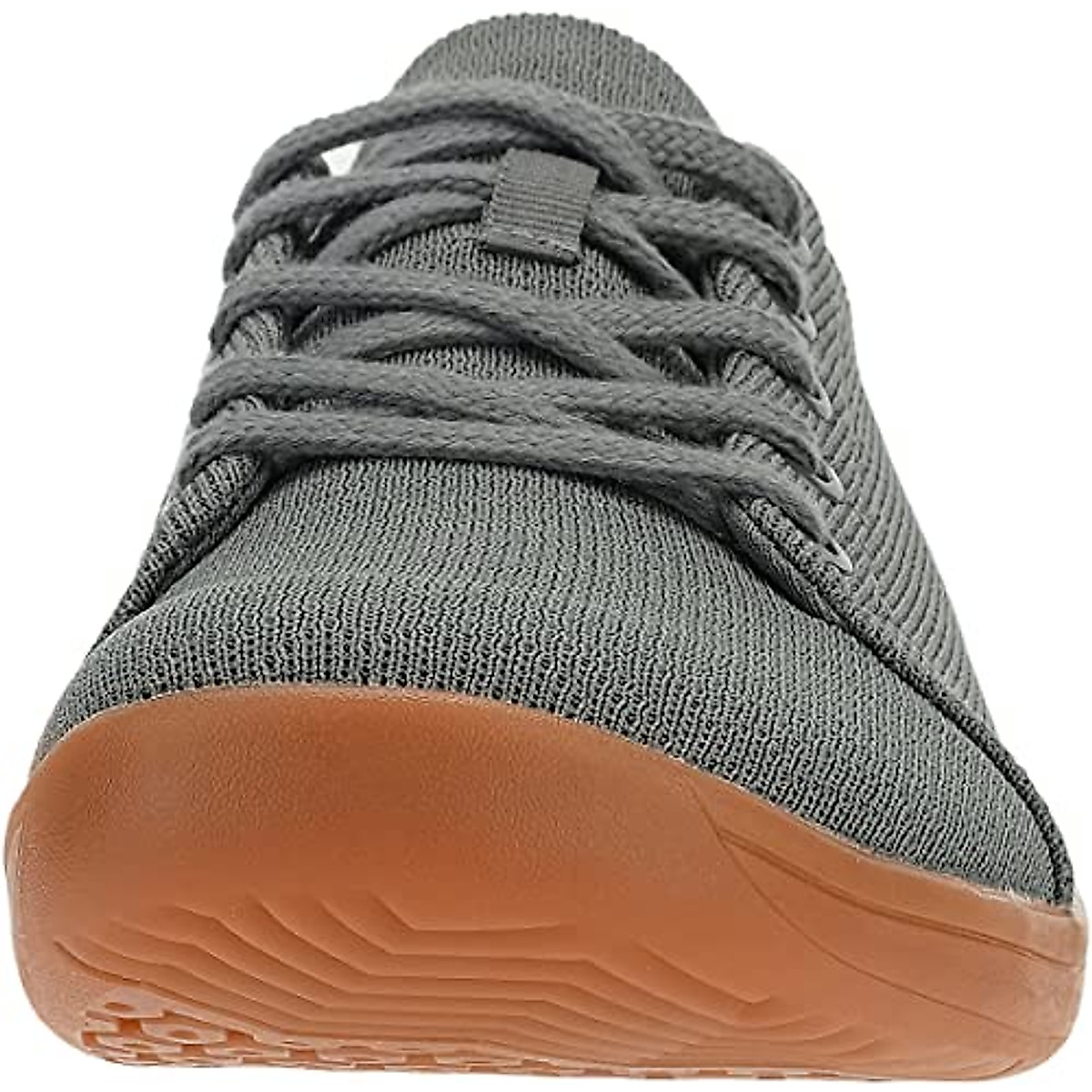 WHITIN Men's Casual Barefoot Knit Minimalist Sneakers Wide Width fit Zero Drop Sole Size 11.5-12 Minimus Laces Up Tennis Shoes Fashion Walking Flat Lightweight Comfortable Grey Gum 45