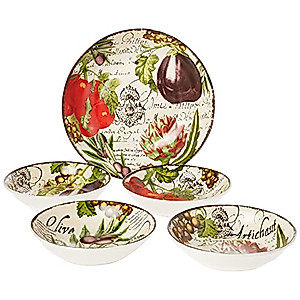 Certified International Corp Certified International Botanical Veggies Pasta Set, Multicolored, 5 Piece set