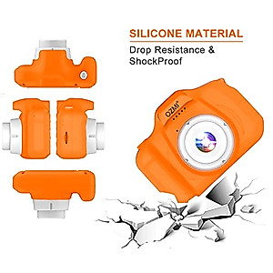OZMI Digital Mini Camera for Kids, Christmas Birthday Gift for Kids Age 3-12, Selfie Camera for Toddler Boys Girls, Children Toy Camera for 3 4 5 6 7 8 9 Year Old Girls with 32GB Card - Orange