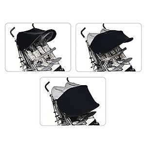 Manito Sun Shade for Twin Stroller (Black)