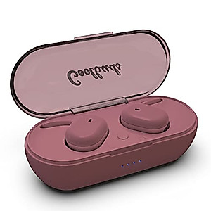 COOLBUDS True Wireless Earbuds, Touch Controls | 18-HR Batt w/Charging Case, Siri & Google Assistant, Bluetooth Earbuds, Bluetooth Headphones, AutoPair, Running, Sports, Workout Ear Hooks, Ash Rose
