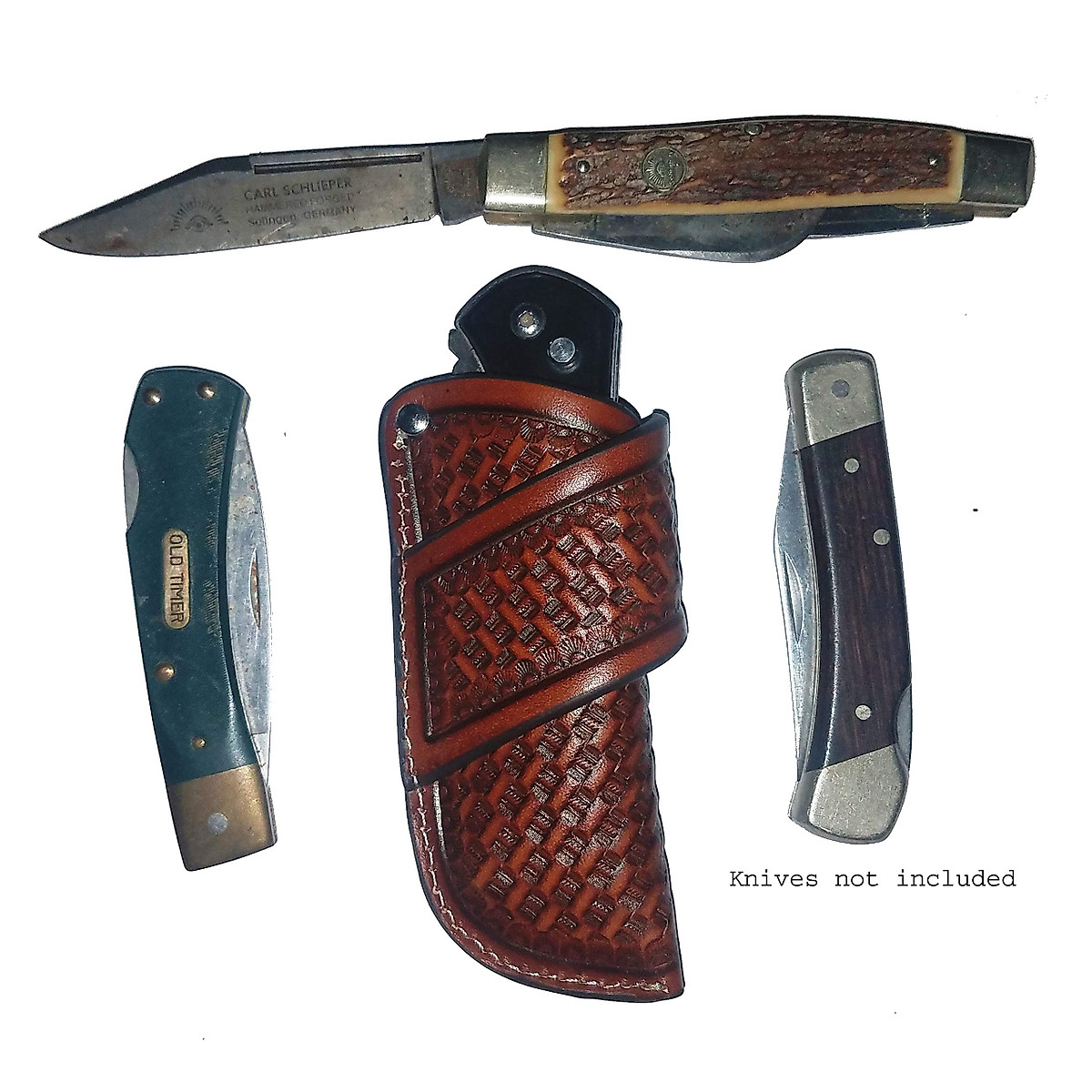 Custom Nocona Weave Police Side Draw Knife Sheath left side
