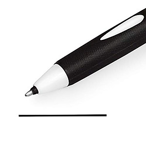 uni-ball SN-220 Power Tank Retractable Ballpoint Pen - 1.0mm - White Barrel - Black Ink - Pack of 6