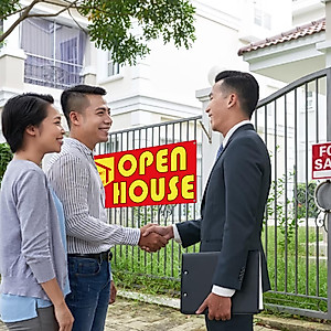Large Open House Flag Banner for Real Estate Agents for Rent Moving Sale Signs by Owner Yard Sign Door Signs for Business Home Outside Agents Supplies (1)