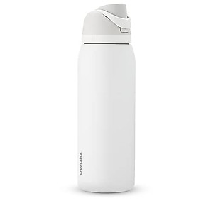 Owala FreeSip Insulated Stainless Steel Water Bottle, 40-oz, Shy Marshmallow & FreeSip Insulated Stainless Steel Water Bottle with Straw for Sports and Travel, BPA-Free, 32-oz, Shy Marshmallow