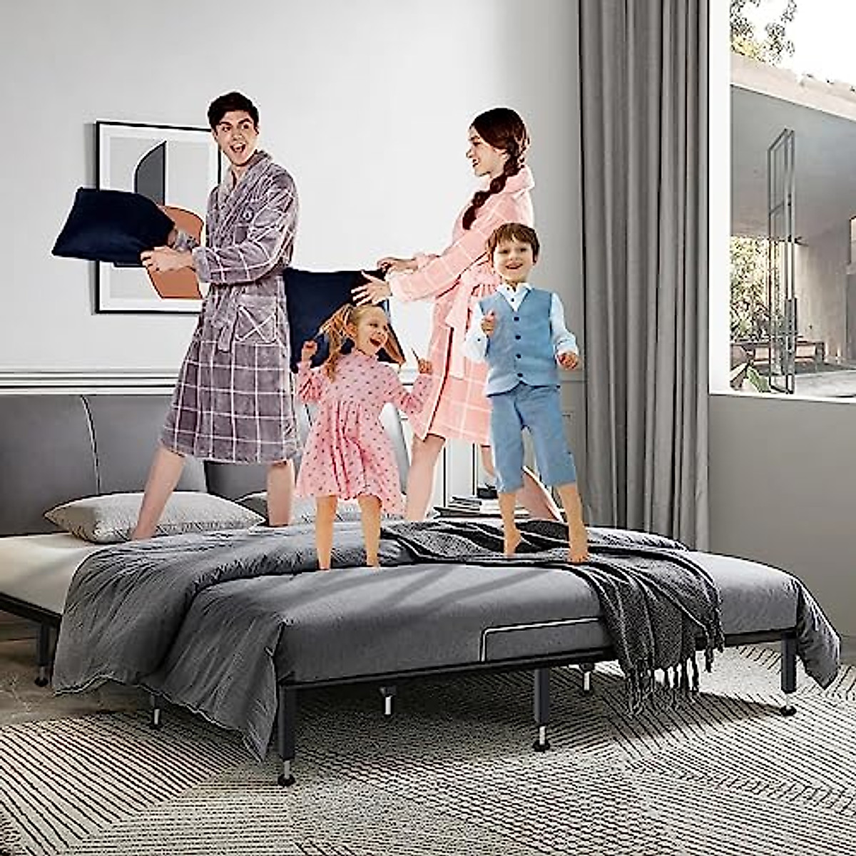 4 Pcs Adjustable Height Bed Support Legs For Bed Frame/Bed Center Slat, Super Sturdy Metal Bed Frame Center Support Leg, Replacement Bed Frame Support Legs, Support Feet For Bed Frame (7.8 To 10.6 IN)