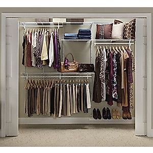 ClosetMaid ShelfTrack Wire Closet Organizer System, Adjustable from 5 to 8 Ft., White & ShelfTrack Wire Closet Organizer System Adjustable from 5 to 8 Ft,