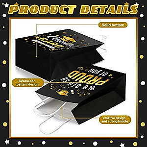 50 Pcs Graduation Gift Bag 2023 Graduation Party Gift Bag with Handles 5.9x2.8x7.5 in Congrats Grad Bag Bulk Graduation Party Favor Gift Wrapping Bag Candy Treat Paper Goody Bag for Graduation Supply