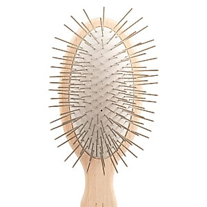 Chris Christensen 35 mm Oval Pin Dog Brush, Original Series, Groom Like a Professional, Stainless Steel Pins, Lightweight Beech Wood Body, Ground and Polished Tips
