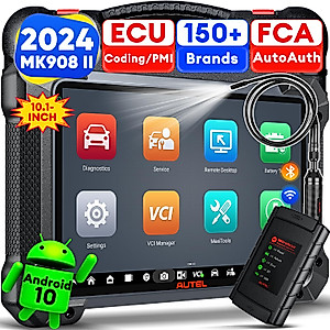 Autel MaxiCOM MK908 II w/ $60 MV108S, AutoScan 2.0, 2024 Upgraded of MK908/ MaxiSys MS908S MS906 PRO MS906BT, Advanced ECU Coding Adaption, Active Test, 36+ Services, Support BT506 MV108S FCA AutoAuth