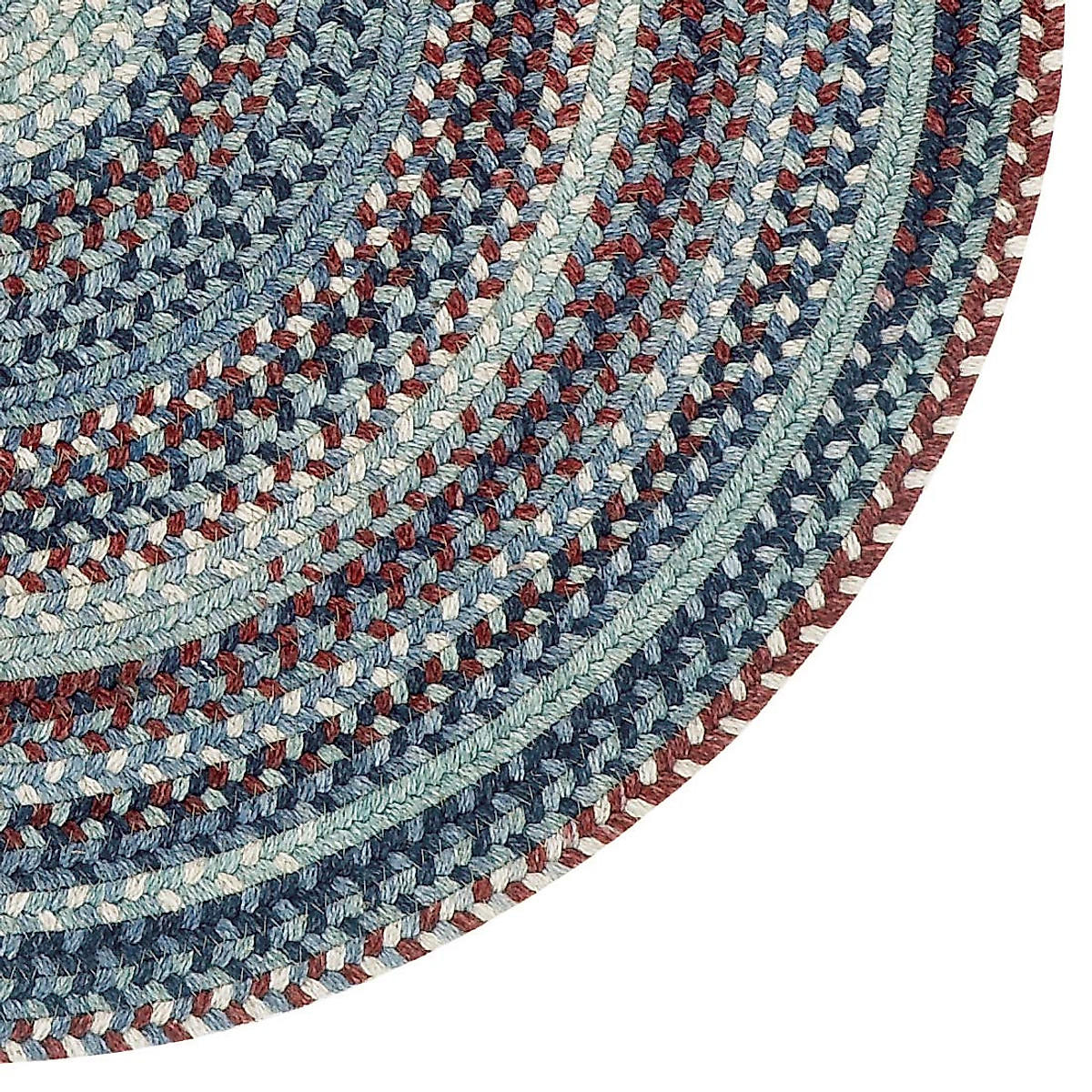 Capel American Heritage Barn Blue 0' 36" Round Braided Rug