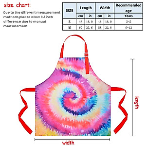 Fiodrimy Kids Apron, Kids Art Apron Girls Boys Painting Apron with Pockets Adjustable for Cooking Baking Gardening School Kitchen