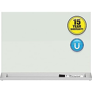 Quartet Glass Whiteboard Desktop Panel, Magnetic, 17" x 23", Dry Erase Surface, Includes Accessory Trays, 1 Marker and 2 High-Power Magnets, White (GDP1723W)