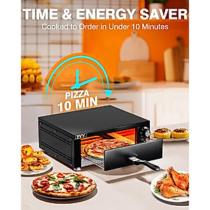 PYY Electric Pizza Oven Indoor Countertop Pizza Oven Commercial Pizza Maker Machine for Home with Timer Stainless Steel Pizza Cooker