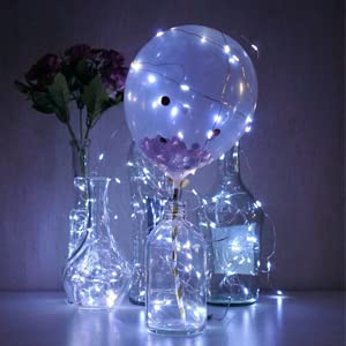 Cynzia 15 Pack Fairy String Lights, 30LED 9.8FT Battery Operated Starry Lights, Silver Wire Mini Firefly String Light for Wedding, DIY, Party, Christmas, Bedroom Decorations (Cool White)