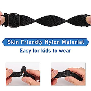 2 Packs Braided Nylon Bands Compatible with Gizmo Watch 3/2/1 Band for Kids,20mm Sost Breathable Elastic Stretchy Watch Band Replacement with Adjustable Buckle