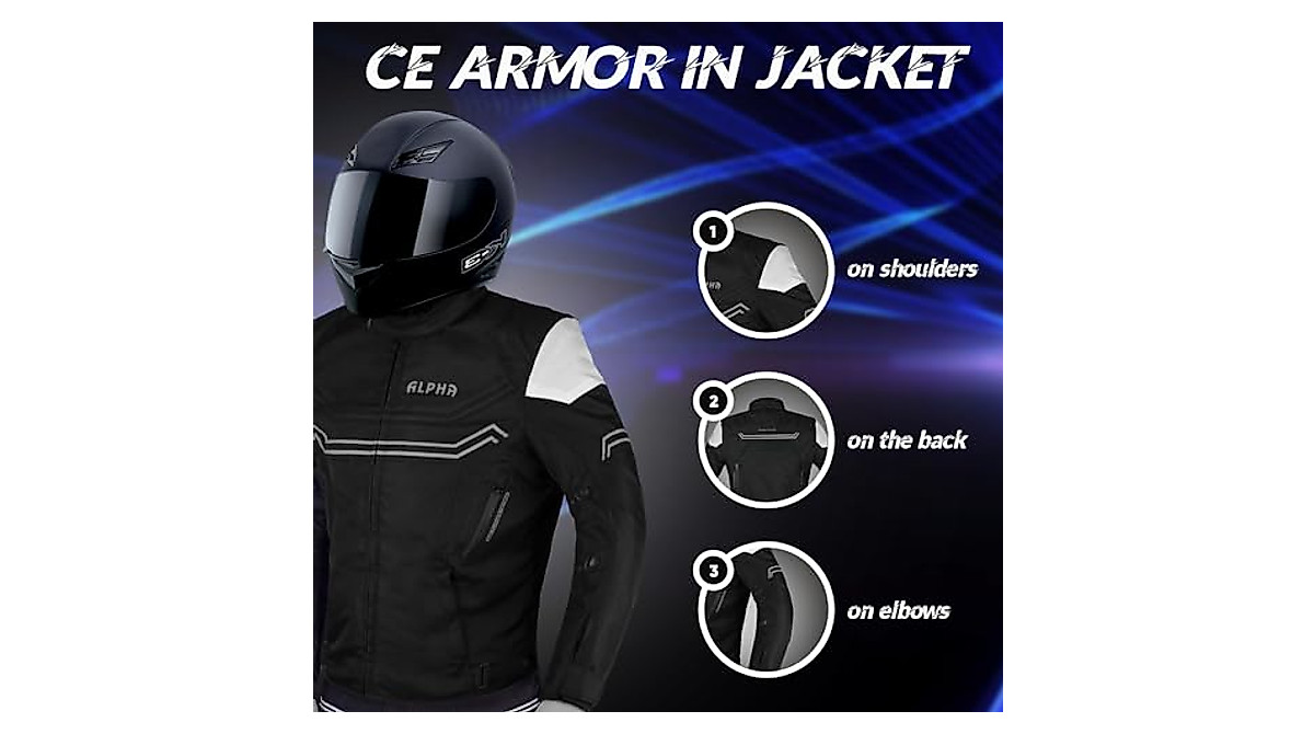 Enduro Motorcycle Jacket for Men - Waterproof, CE Armor & All-Season