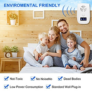 Piyjrrf Ultrasonic Repeller & Insect Repeller,6 Pack Electronic Pest Repellent Plug in Indoor for Spider,Mosquito, Mouse, Cockroaches, Rats, Bugs.