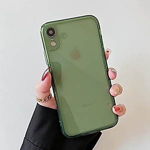 ZTOFERA Case for iPhone XR,Clear Soft Silicone Bumper Protective Retro Color Transparent Shockproof Phone Case - Green