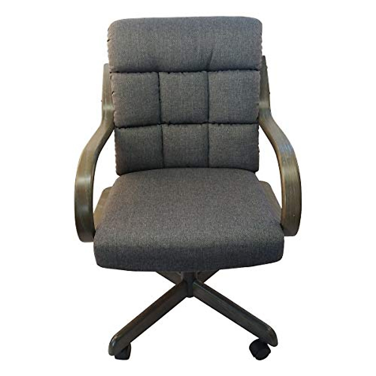 Caster Chair Company Garrett Swivel Tilt Caster Dining Arm Chair in Smoke Tweed Fabric (1 Chair)