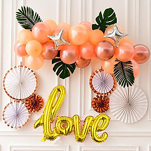 AnnoDeel 2pcs 41inch Love Foil Balloons,Gold Love Mylar Letter Balloons Big Banner Romantic Wedding Anniversary Decor Bridal Shower Birthday Party decorations