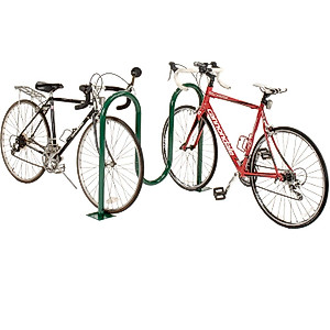 Global Industrial 41"L Wave Bike Rack, Green, Flange Mount, 5-Bike Capacity