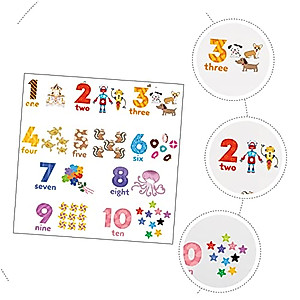 VOSAREA 3 Sets Digital Cartoon Wall Sticker Wall Decoration Classroom Wall Decals Number Wall Stickers Kindergarten Wall Sticker Trendy Room Decor Cartoon Number Design Sticker