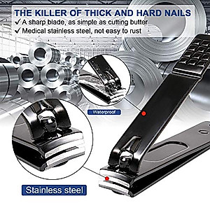 Manicure Kit Nail Clippers Set Stainless Steel Professional Pedicure Black 8 in 1 Grooming Nail Scissors Cutter Ear Pick Tweezers Scissors Eyebrow Nail file for Man&Women gift (black/red_8in1)