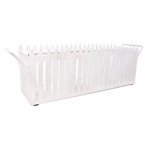 Boston Warehouse Picket Fence Flatware Storage Caddy, 15 inch, White