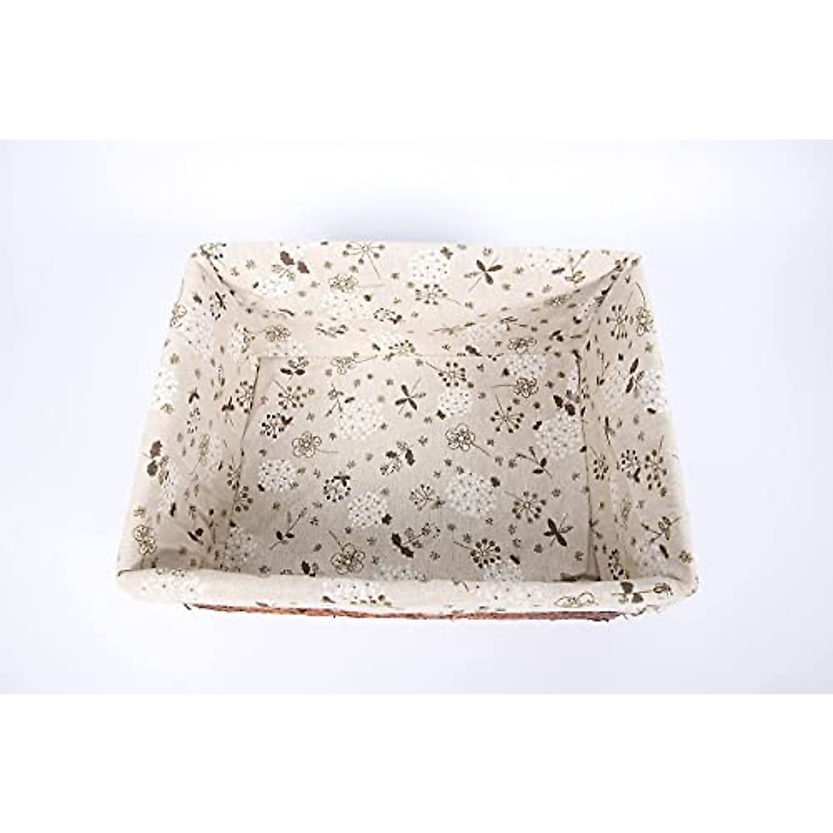 Rectangular Woven Water Hyacinth Storage Baskets Large Handmade Basket for Shelves Bathroom Kitchen Office Desk (Style D)