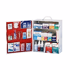 Medique 745M1, 3-Shelf Industrial First Aid Cabinet, Filled