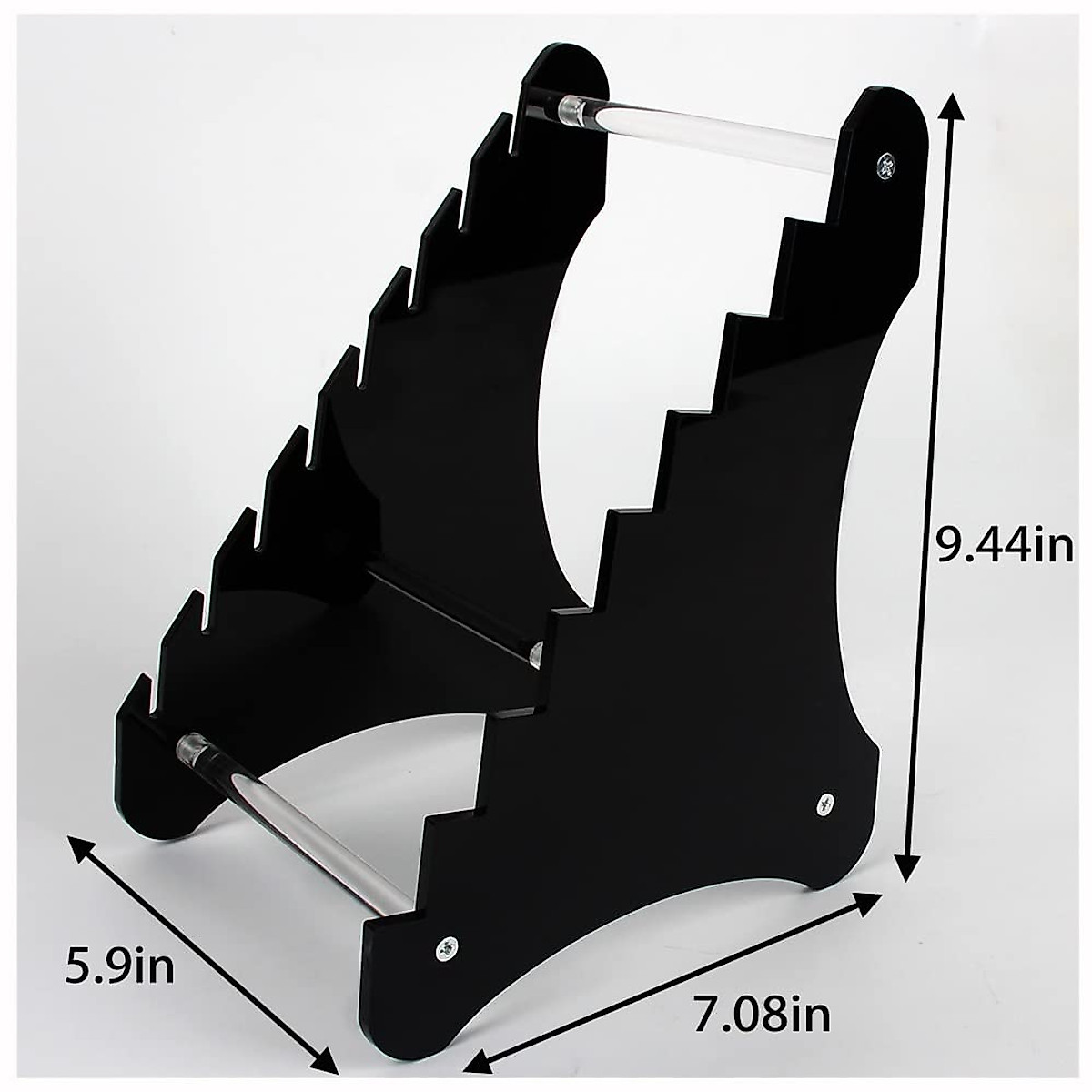 Acrylic Knife Display Stand Practice Knife Rack Practice Butterfly Knife Training Rack Dagger Rack Hunting Tactical Knife Rack (Black can hold 8)