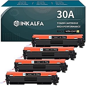 30A CF230A Toner Cartridge Black 4 Pack Compatible Replacement for HP 30A CF230A 30X CF230X for Pro MFP M227fdw M203dw M227fdn M203dn M227sdn M203d M227 M203 Series Printer Ink