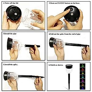 YoungPower Solar Pathway Lights, LED Solar Light Outdoor Color Changing Solar Garden Lights Waterproof Auto On/Off Multi Color Sun Powered Landscape Lighting for Garden Walkway, 8P