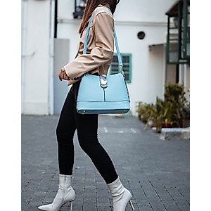 MKF Collection Shoulder Bag for Women, Vegan Leather and Faux Snake Trim, Fashion Hobo Handbag Messenger Purse