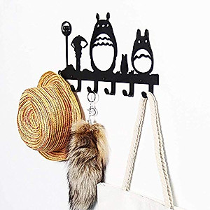 Wall Mounted Entryway Dog Leash and Key Holder Belt and Hat Organizer Totoro Wall Hook