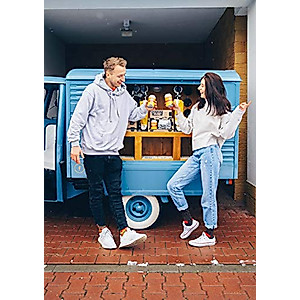 Rainbow Socks - Men Women Funny Food Truck Box - 3 Pairs - Burger Bier - Size US 5.5-9