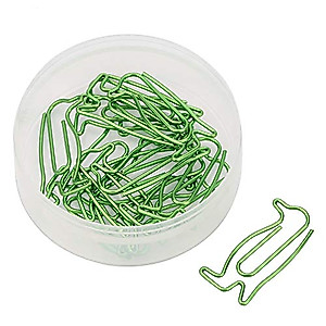 20Pcs Paper Clips, Green Iron Penguin Shape Decorative Metal Binder Bookmark Clips Page Marker Stationery School Office Supplies Gifts for Women Coworkers Students Teachers