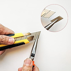 FeiLyKi 25MM Box Cutter Carpet knife Heavy Duty Utility Knife Ratchet Lock,9MM Aluminum alloy Exacto Knife Retractable,2Pack SK5 Snap Off blades-2061