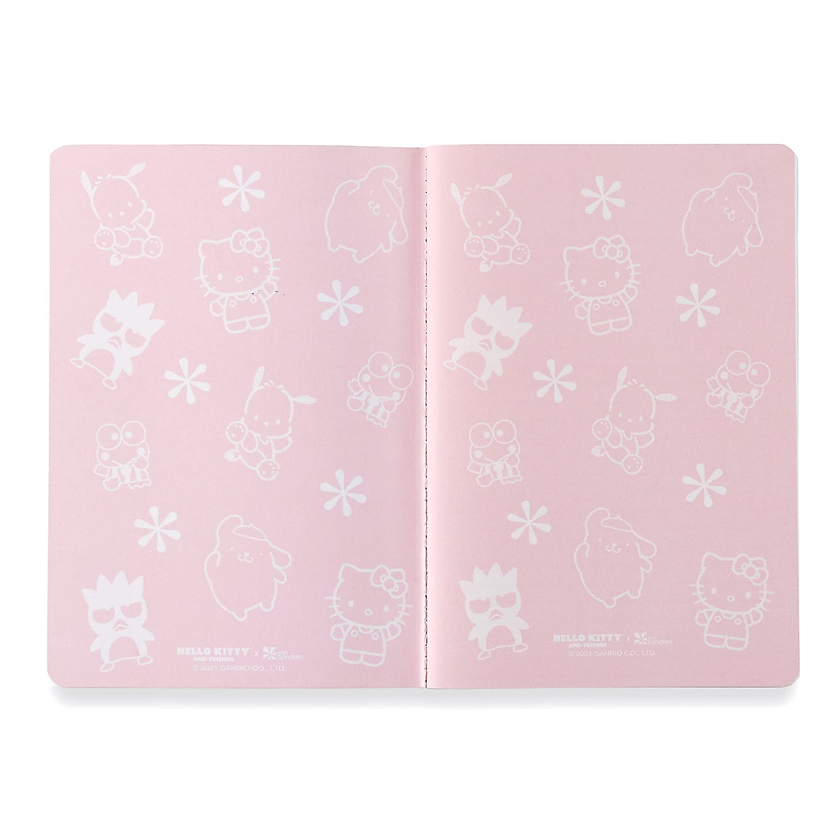 Erin Condren College Ruled Petite Journal - Hello Kitty and Friends Friendship Is Golden. 80 Lined Page Note Taking & Writing Notebook. Thick 80 lb. Mohawk Paper. Sewn-stitch binding