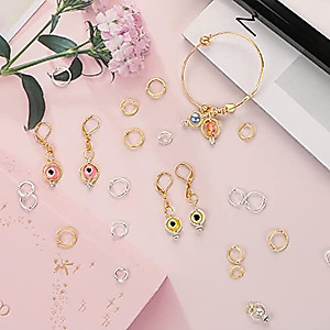 90PCS Double Hole Bead for Jewelry Making, UHOMENY Round Frames Links Connectors Two Hole Circle Frame Spacer Beads Brass Round Connector Ring for Beading Earring Bracelet Necklace (Gold & Silver)