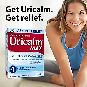 Uricalm Max - Maximum Strength - Prompt Relief of UTI Pain, Burning, Urgency & Increased Frequency - 48 Count