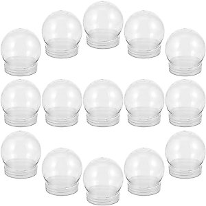 BESTOYARD 15 Pack 4 inch Snow Globes DIY Snow Globes Clear Plastic Water Globe with Screw Off Cap Water Globe Jar for DIY Crafts Christmas Home Decoration Snow Globe Kit