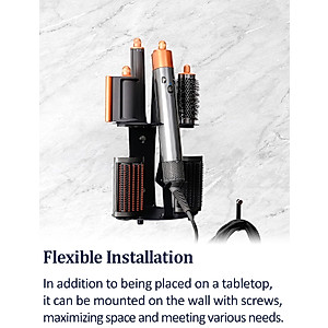 Nekuma Curling Iron Holder Attachments Compatible with Dyson Airwrap Organizer Stand on Desktop, Hair Wrap Storage Rack Accessories Wall Mounted for home/Bathroom