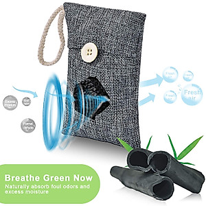 LighSele 15 Pack Charcoal Bags Odor Absorber, Bamboo Charcoal Air Purifying Bag, Nature Fresh Charcoal Air Purifier Bags for Home Shoes Pet Car Closet Fridge, Eco-Friendly & Chemical Free (15x100g)