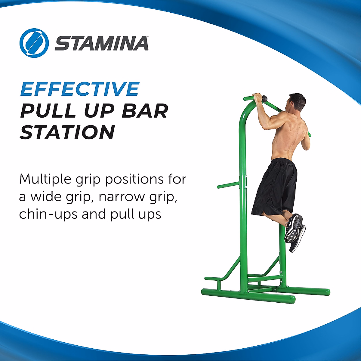 Stamina Products 300 Weight Capacity Steel Weatherproof Heavy Duty Outdoor Fitness Multi Use Strength Training Power Tower, Green